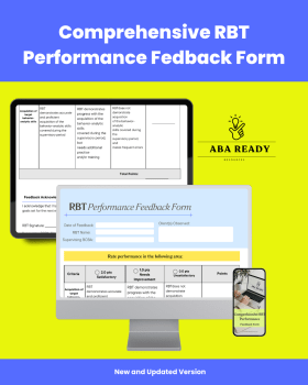 Comprehensive RBT Performance Feedback Form – Behavior Analyst Resource ...