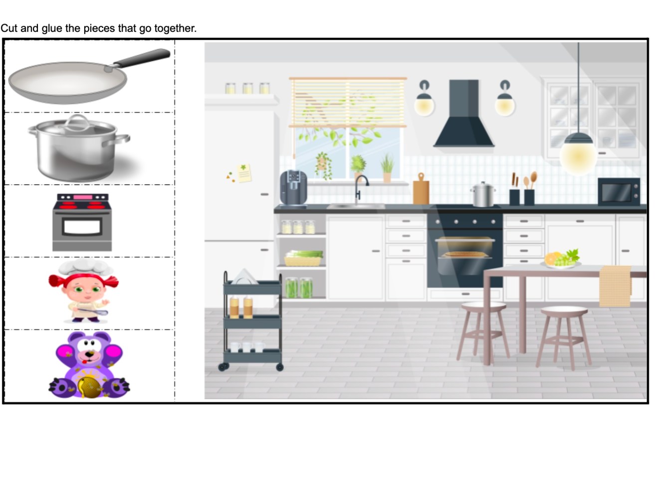 What Goes with… ? Cut and Paste Task Card (ABLLS-R H 7) – Behavior ...