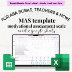 MAS Template, Motivation Assessment Scale Template, Graph Template, ABA ...