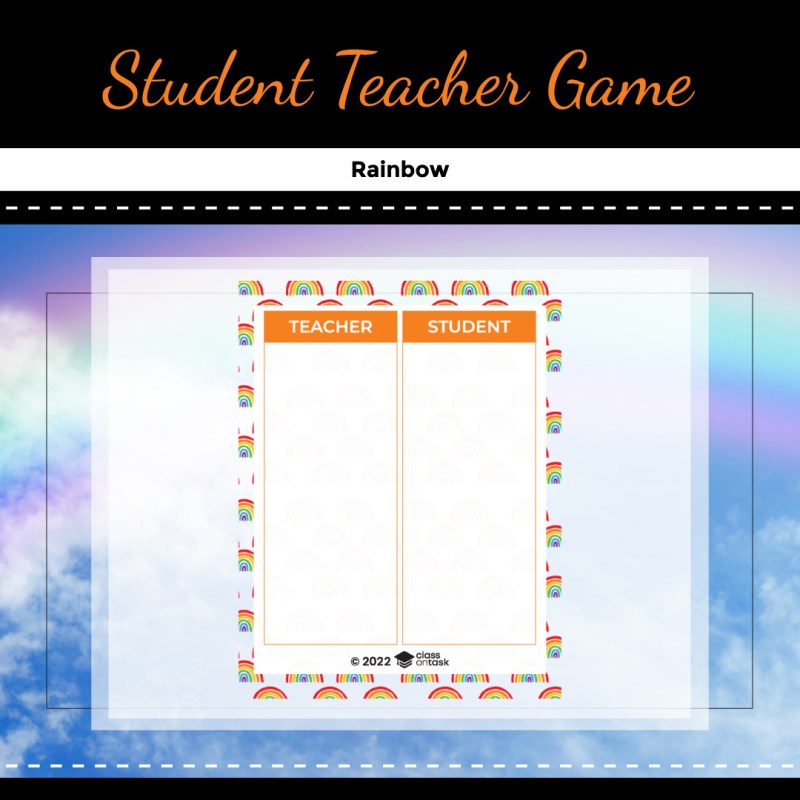 Student Teacher Game – Rainbow Theme – Behavior Analyst Resource Center