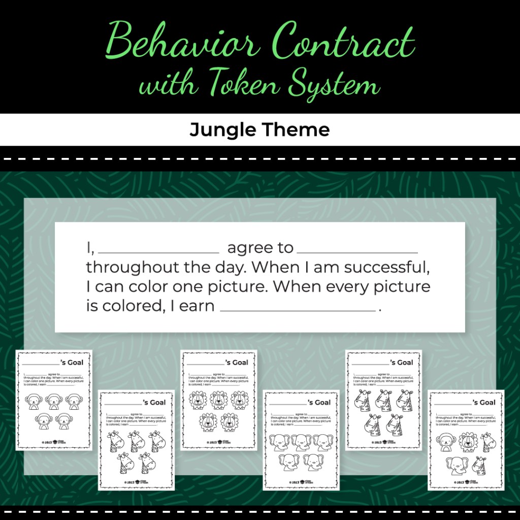 Behavior Contract with Token System – Jungle Theme – Behavior Analyst ...
