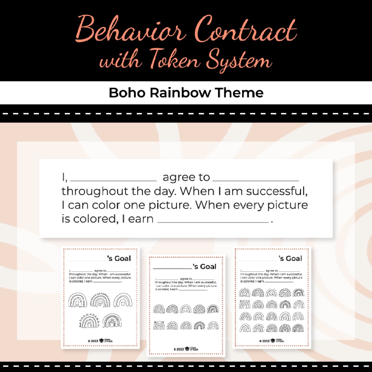 Behavior Contract with Token System – Boho Rainbow Theme – Behavior ...