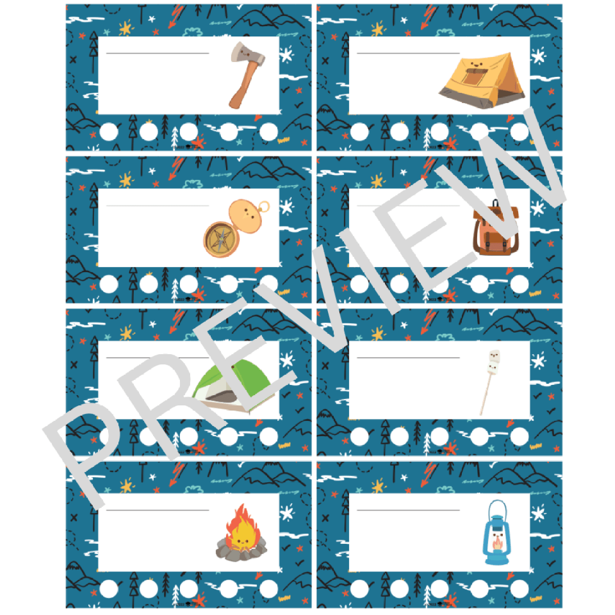 Behavior Punch Cards – Camp Theme – Behavior Analyst Resource Center