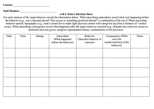 ABC Data Collection Sheet – Behavior Analyst Resource Center