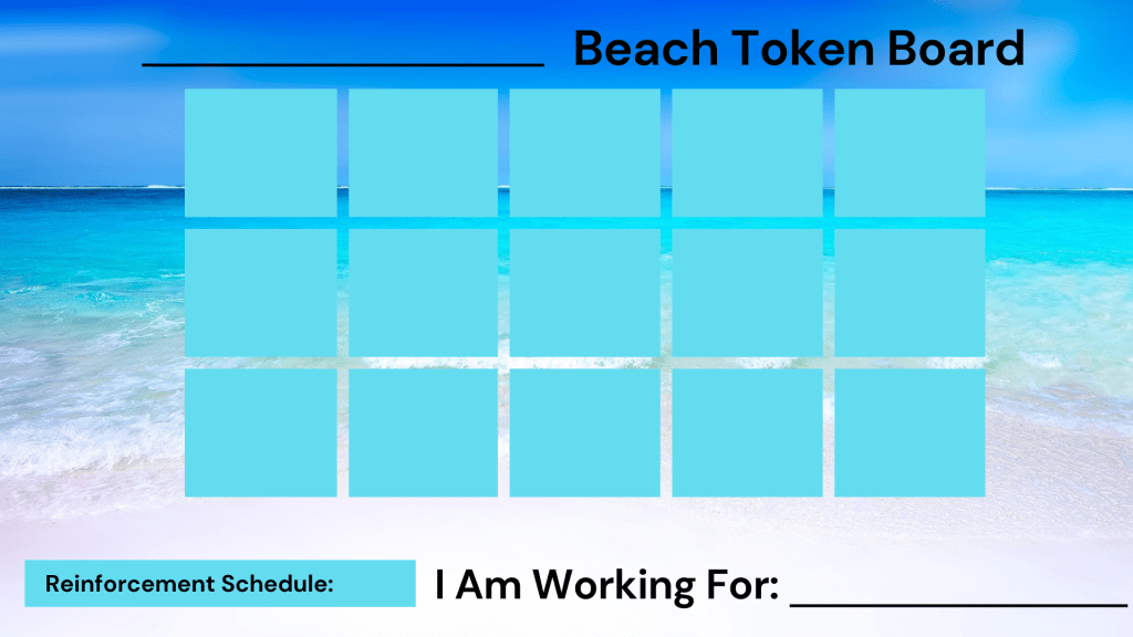 Beach Theme Token Board & Tokens – Behavior Analyst Resource Center