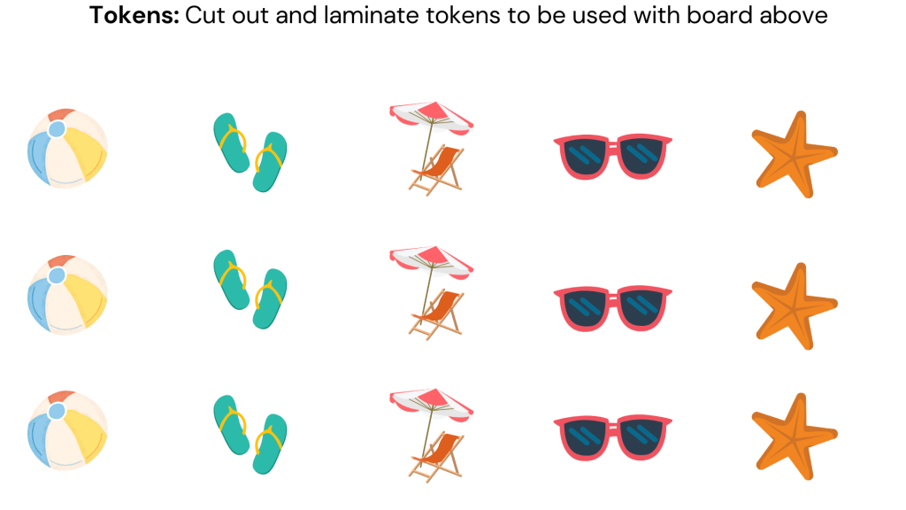Beach Theme Token Board & Tokens – Behavior Analyst Resource Center