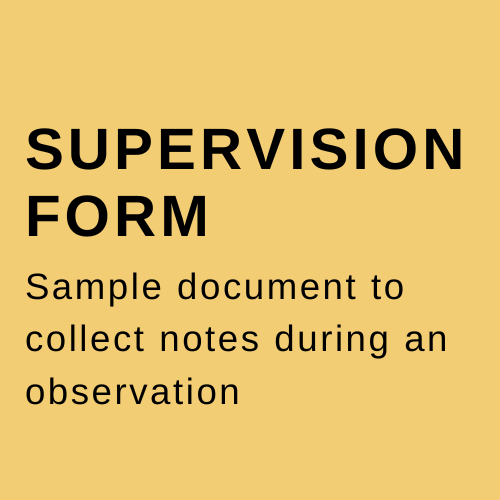 Sample Supervision Observation Form – Behavior Analyst Resource Center
