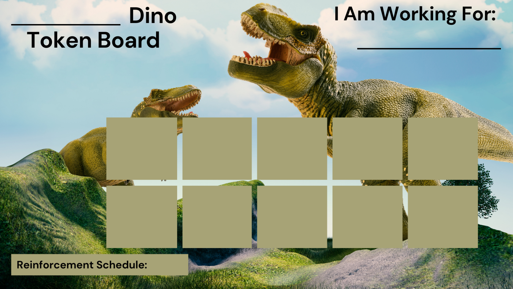 Dinosaur Theme Token Board & Tokens (1) – Behavior Analyst Resource Center