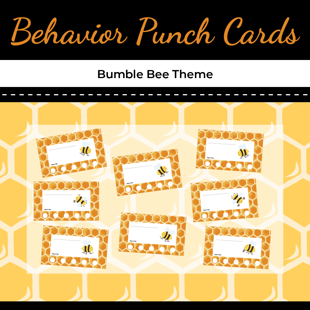 Behavior Punch Cards – Bee Theme – Behavior Analyst Resource Center