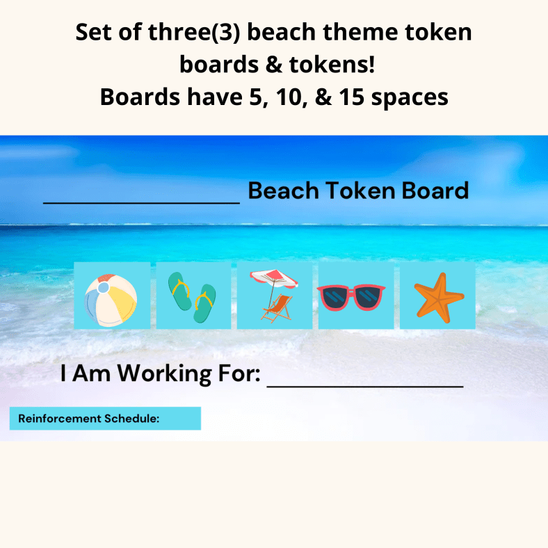 Beach Theme Token Board & Tokens – Behavior Analyst Resource Center