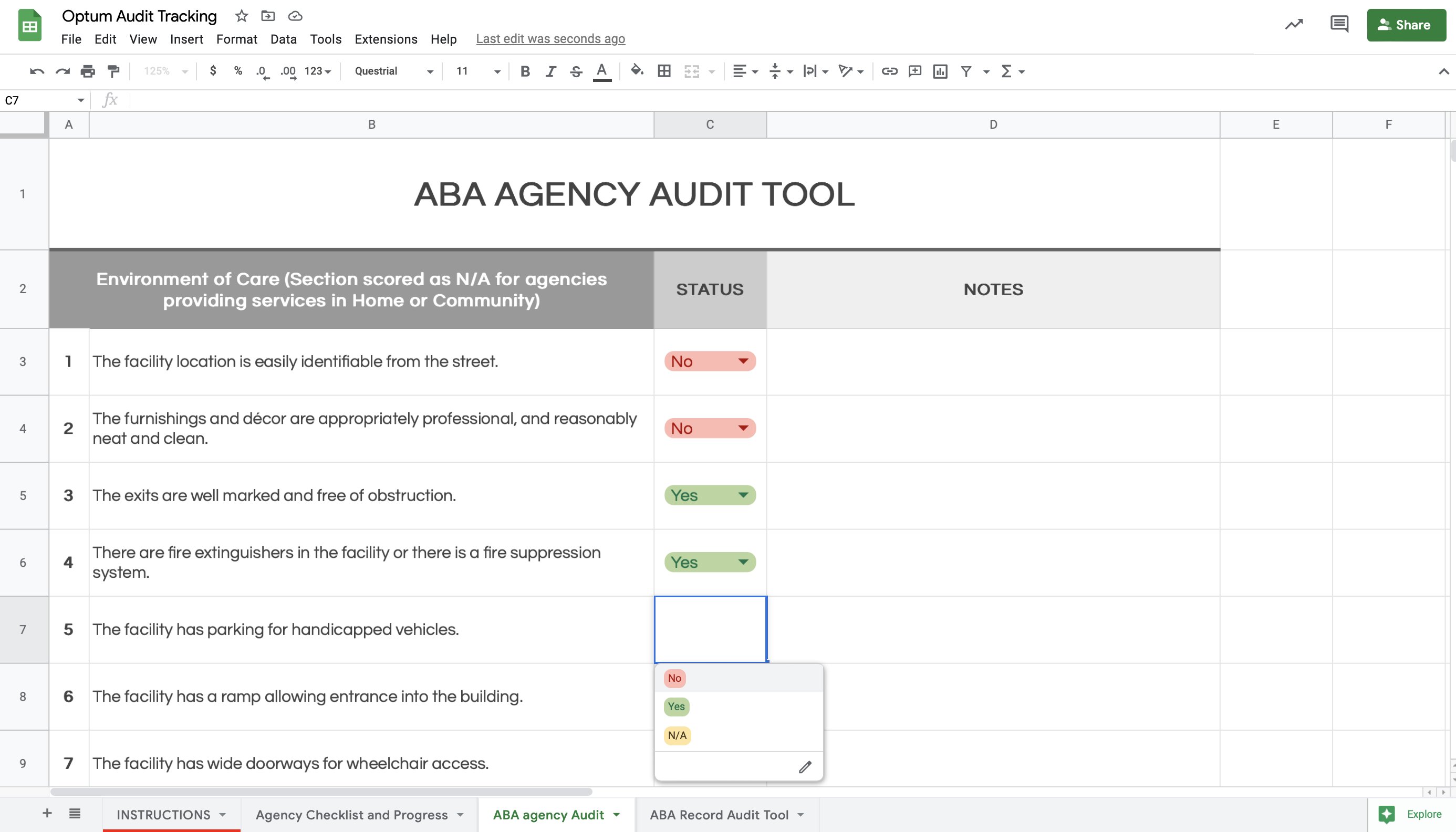 Optum ABA Agency Audit and Record Tracking sheet – Behavior Analyst ...