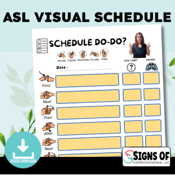 American Sign Language ASL Visual Schedule – Behavior Analyst Resource ...