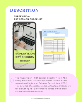 SUPERVISION- RBT SESSION CHECKLIST – Behavior Analyst Resource Center