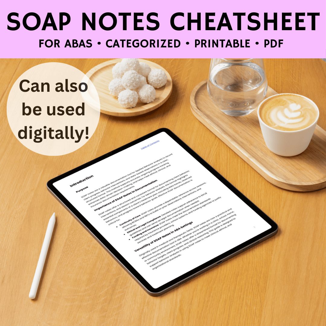 ABA SOAP Note 800 Examples & Guide – PDF – Behavior Analyst Resource Center