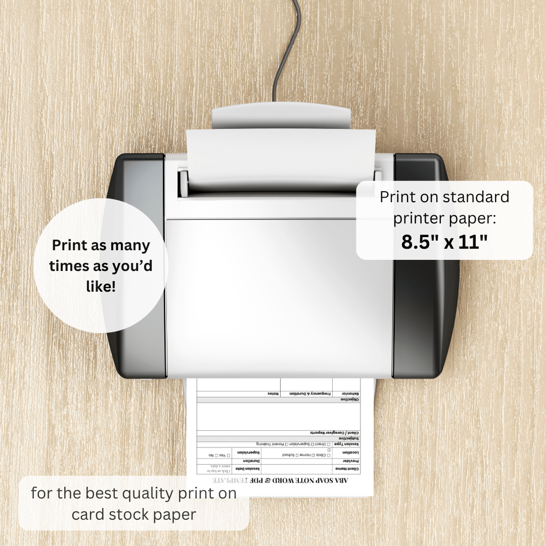 SOAP Note Template, RBT Notes, ABA Notes, aba session note, aba session ...