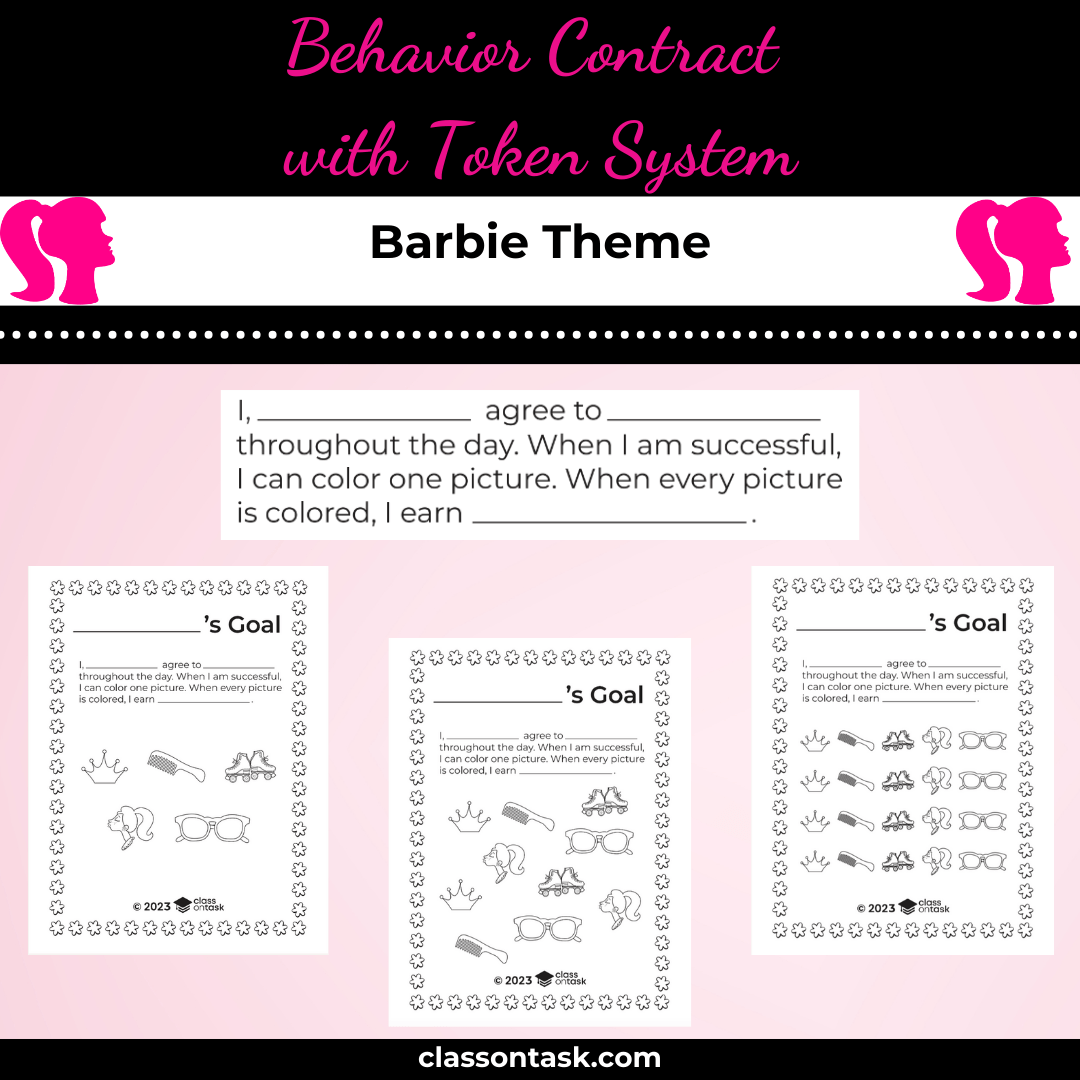 Behavior Contract with Token System – Barbie Theme – Behavior Analyst ...