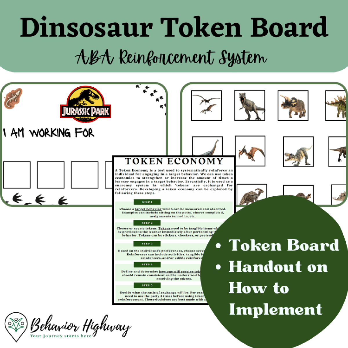 Dinosaur Token Board – Behavior Analyst Resource Center