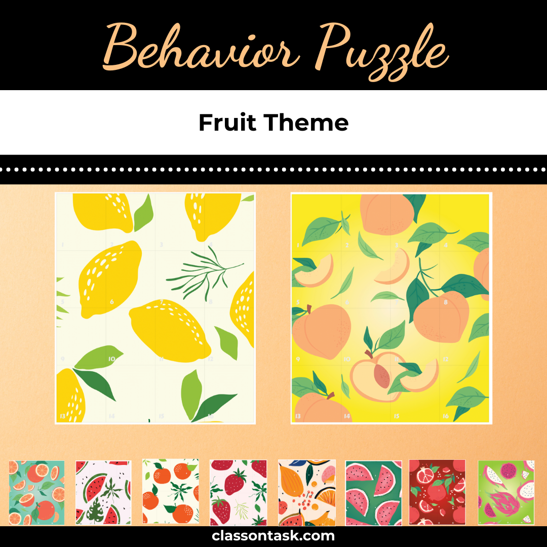 Behavior Puzzle – Fruit Theme – Behavior Analyst Resource Center