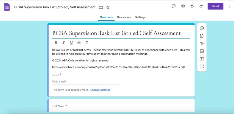 6th Edition Task List Self Assessment Form – Behavior Analyst Resource ...