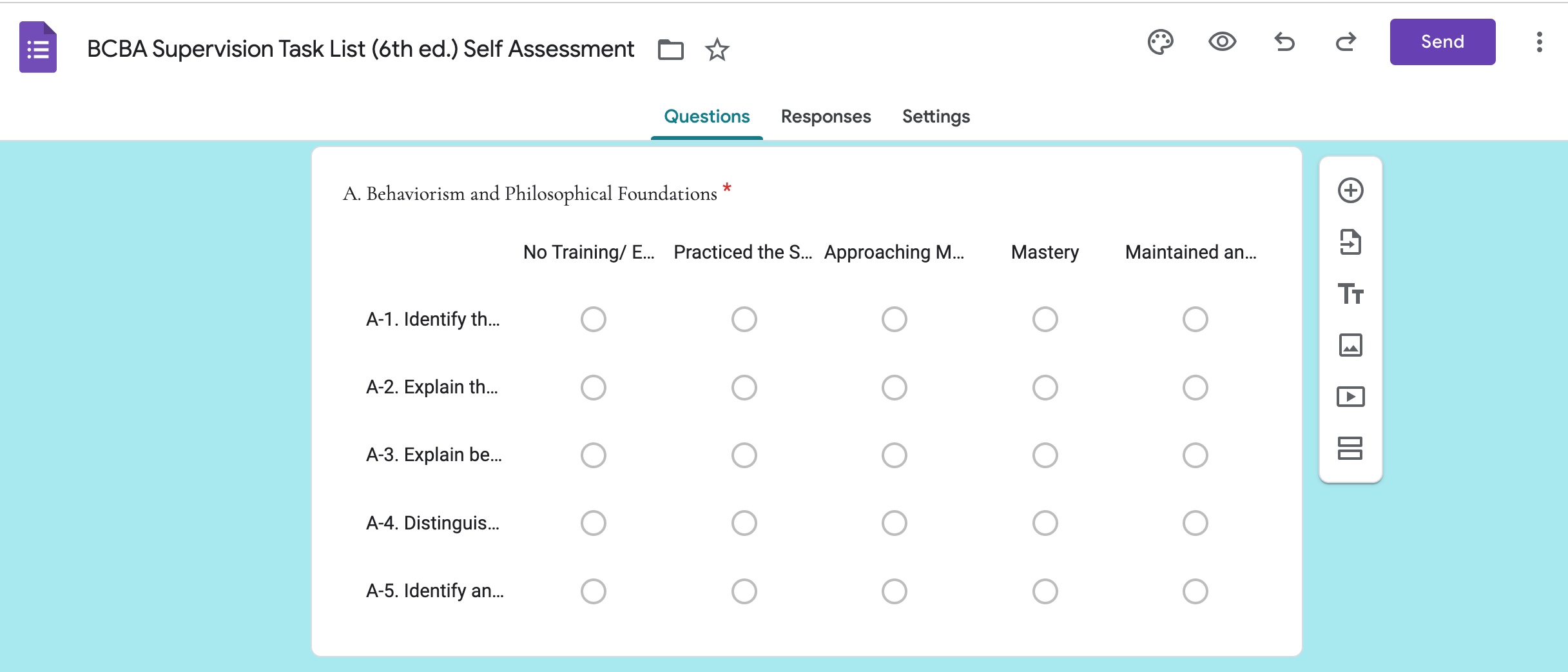 6th Edition Task List Self Assessment Form – Behavior Analyst Resource ...