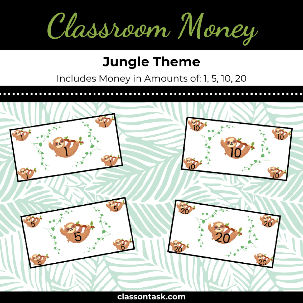 Classroom Money – Jungle Theme – Behavior Analyst Resource Center
