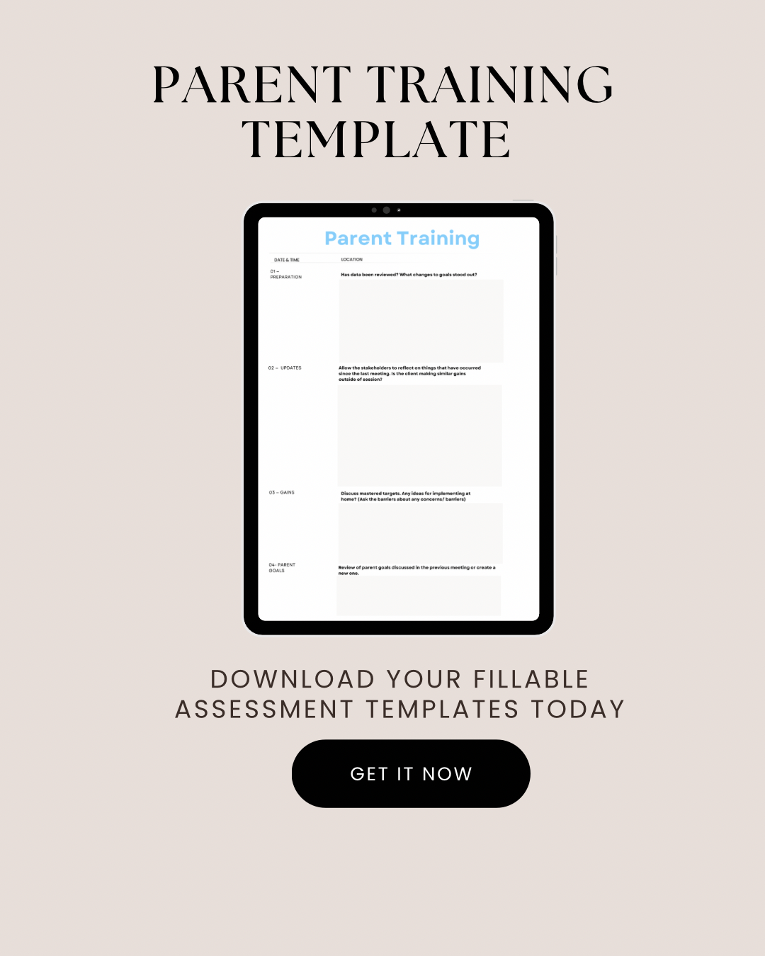 Parent training only – 4 – Behavior Analyst Resource Center