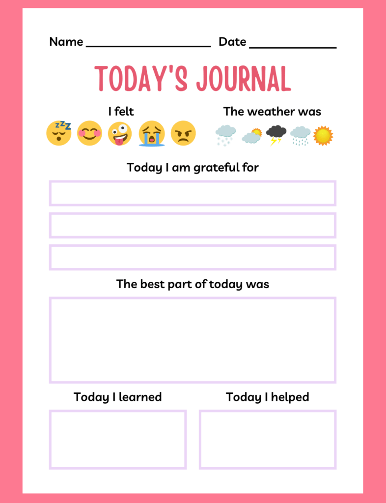 Kids Daily Social Emotional Learning Journal – Teaching Emotional ...