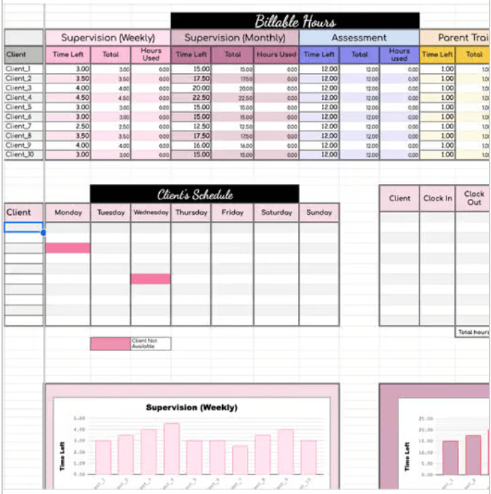 BCBA Caseload Organizer: All-In-One Google Sheet – Behavior Analyst ...