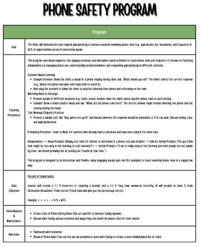 Safe Phone Use: ABA Program for Teaching Responsible Communication ...