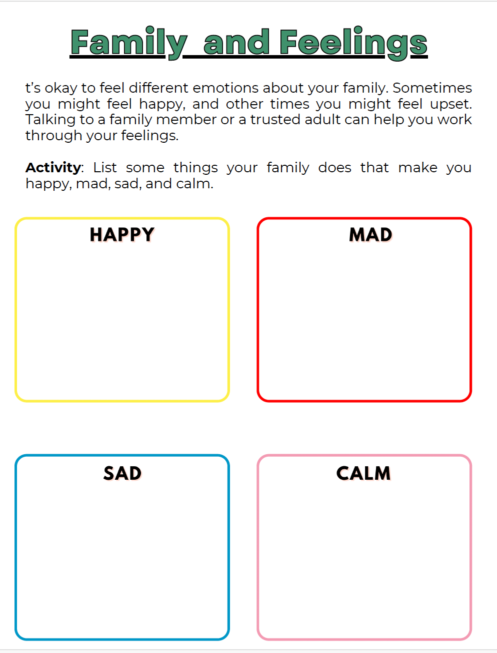 Understanding Family Relationships : Sex Education Curriculum ...