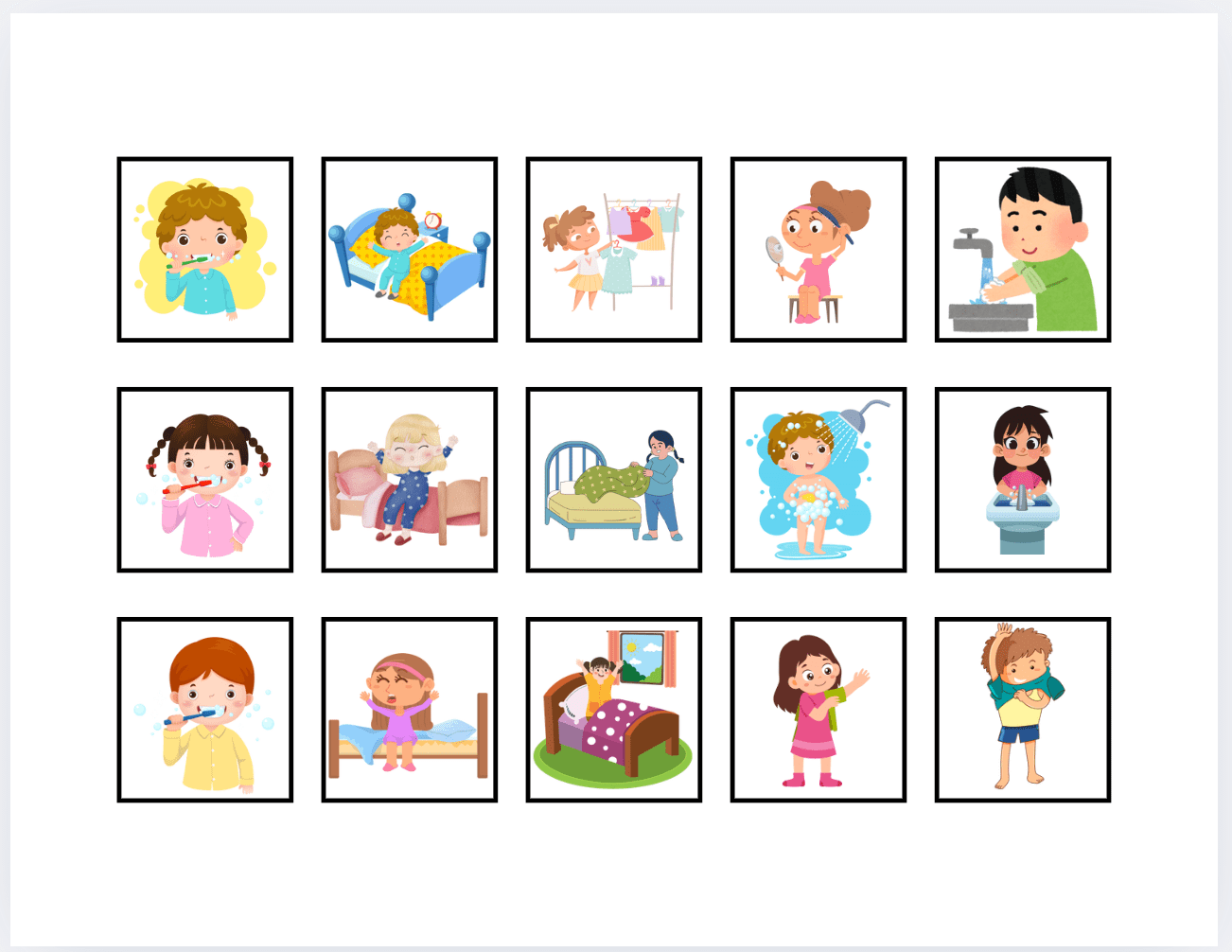 Printable Visual Schedule with over 75 Icons – Morning & Evening ...