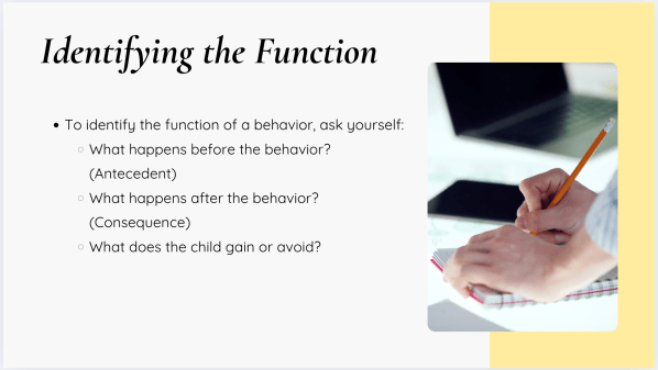 The Four Functions of Behavior: ABA Caregiver Training PowerPoint ...