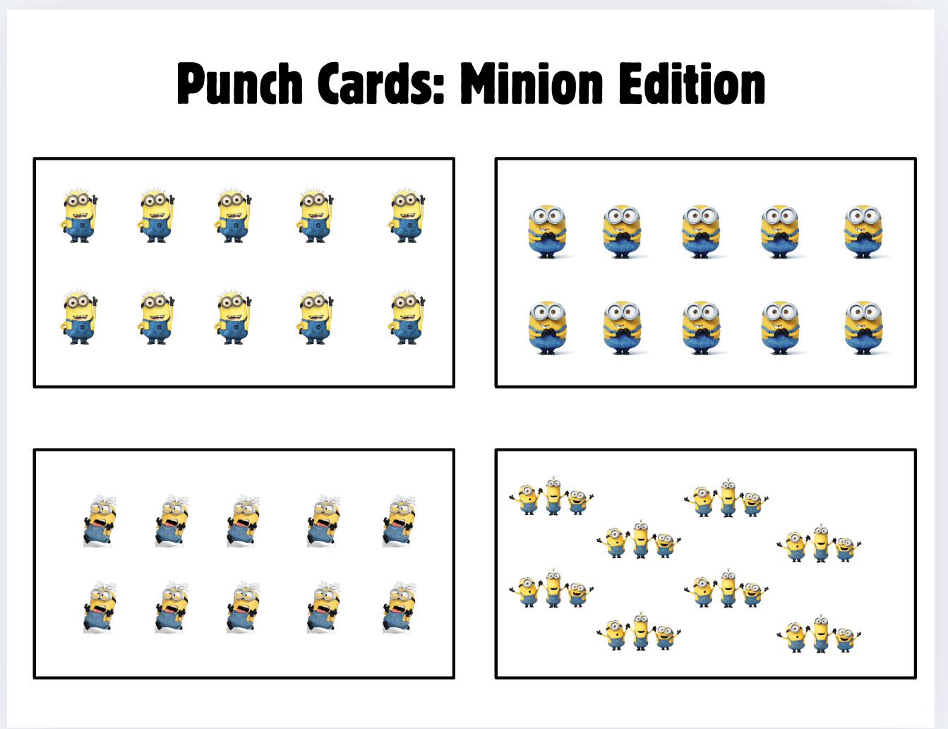 Printable Reward Punch Cards – Themed Designs (Minions, Gabby’s ...