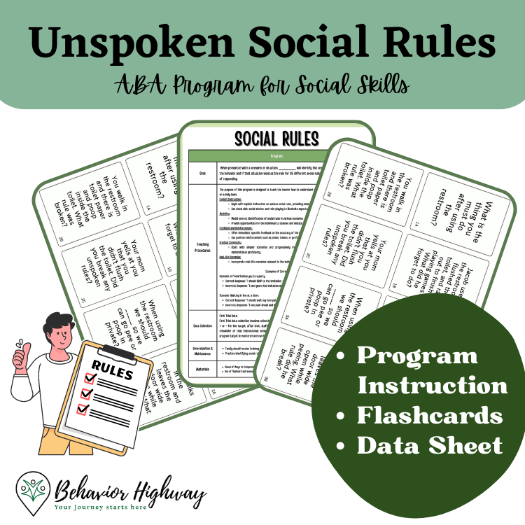 Unspoken Social Rules Program – Behavior Analyst Resource Center