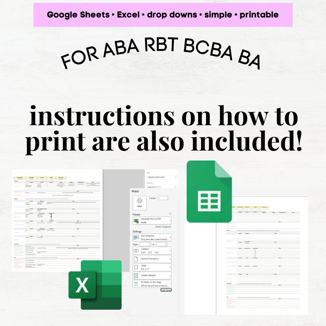 ABA SOAP note template, aba progress note template, aba session note ...