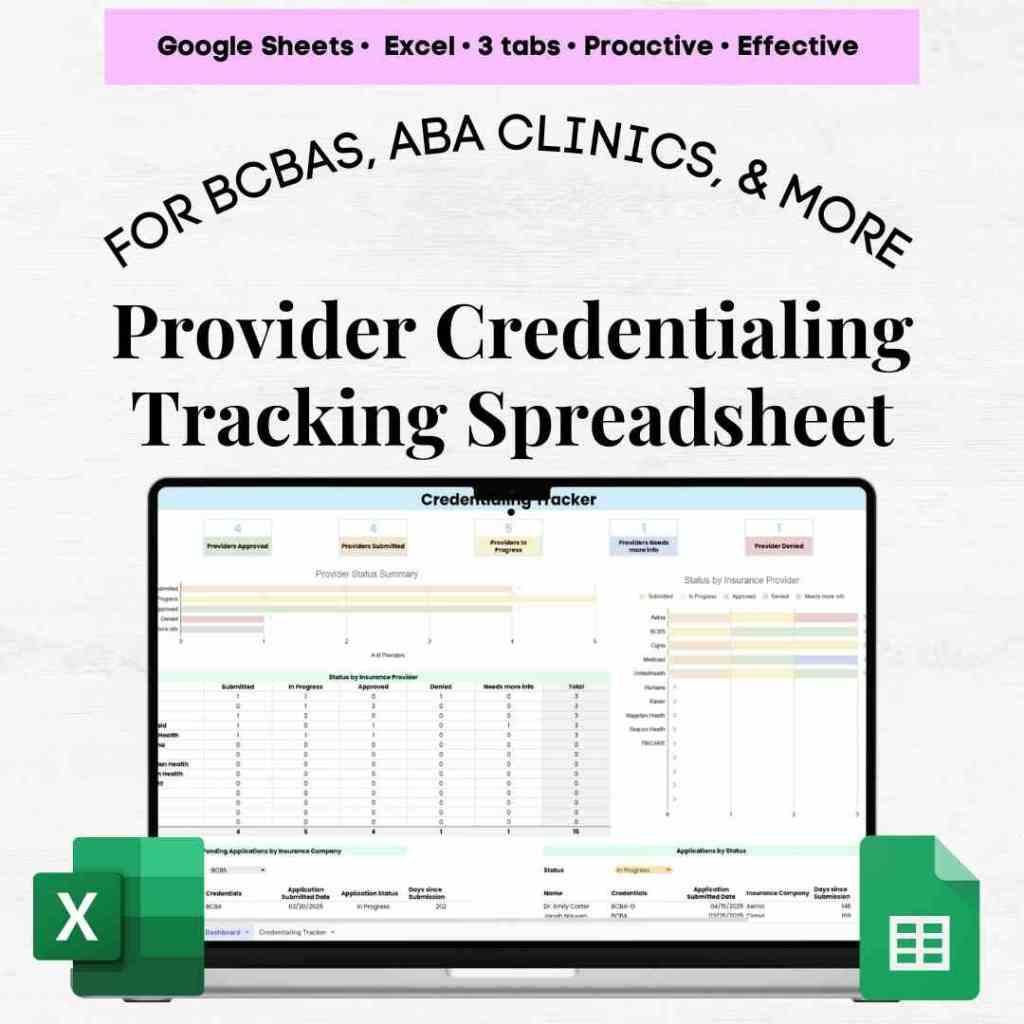 Credentialing Tracking Spreadsheet Template, Credentialing Spreadsheet, Credentialing Tracking ...