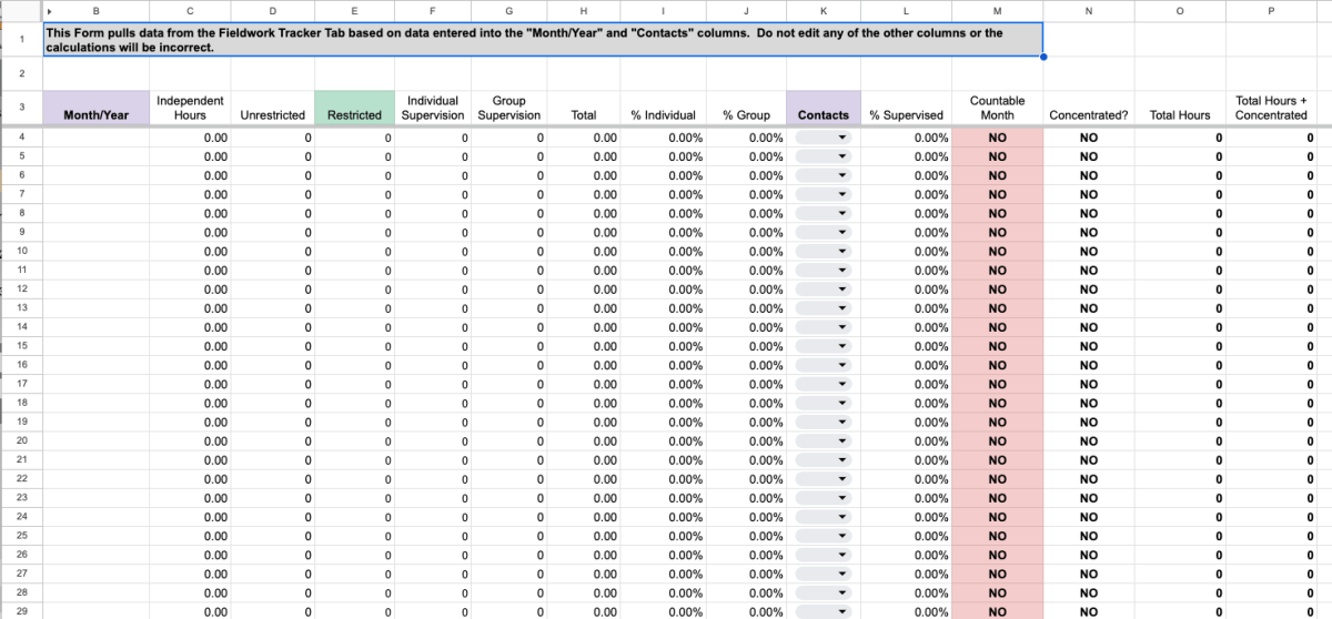 fieldwork tracker example 2 – Behavior Analyst Resource Center