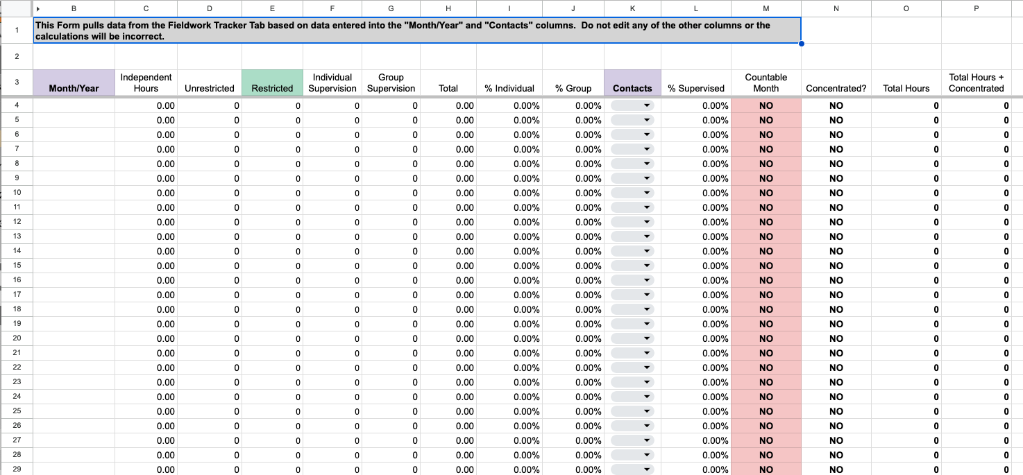 fieldwork tracker example 2 – Behavior Analyst Resource Center